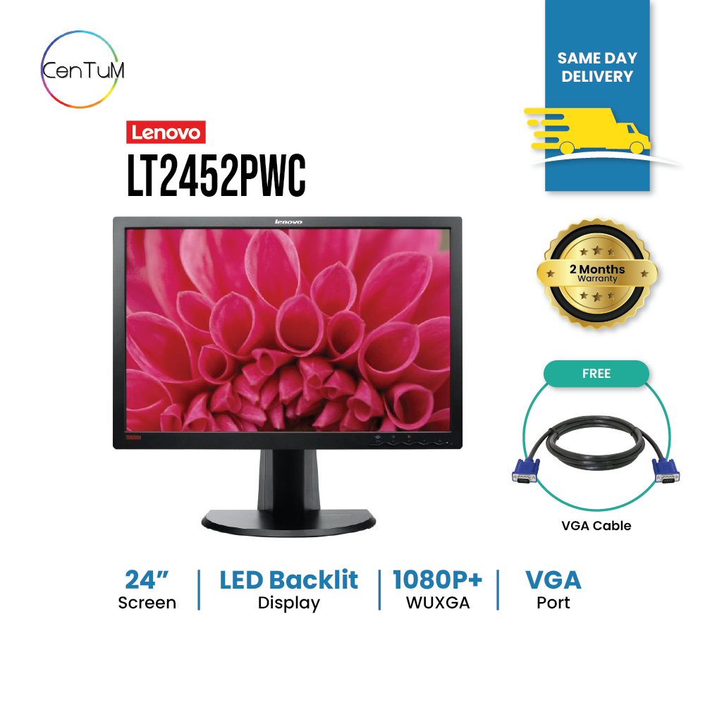 [Same Day Delivery] Refurbished LENOVO LT2452PWC Monitor LCD 24 inch ...