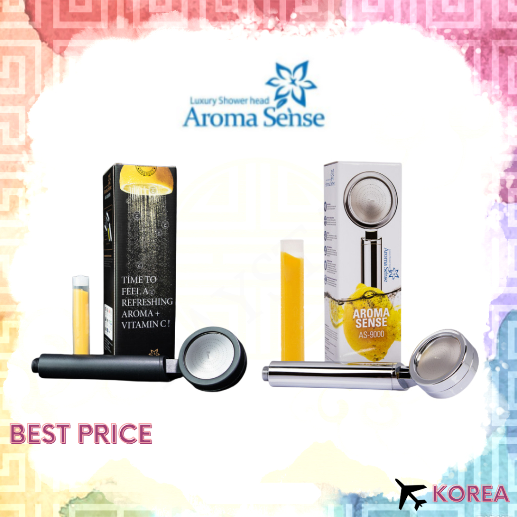 [Aroma Sense] Shower head AS 9000 9000RB Crome & Black + Lemon Filter ...
