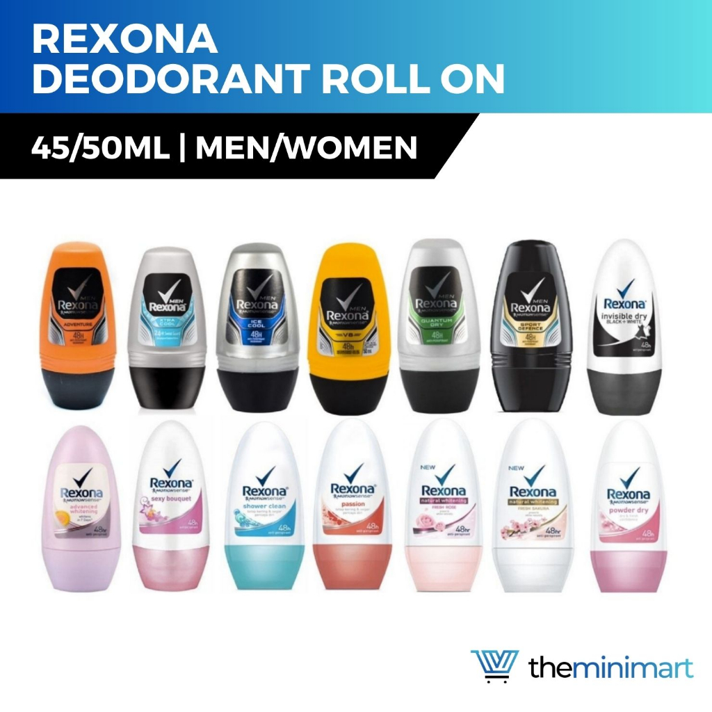 Rexona Deodorant Roll-On - 45ml/50ml, Reliable Odor Protection, Unisex, Long-Lasting | Shopee ...