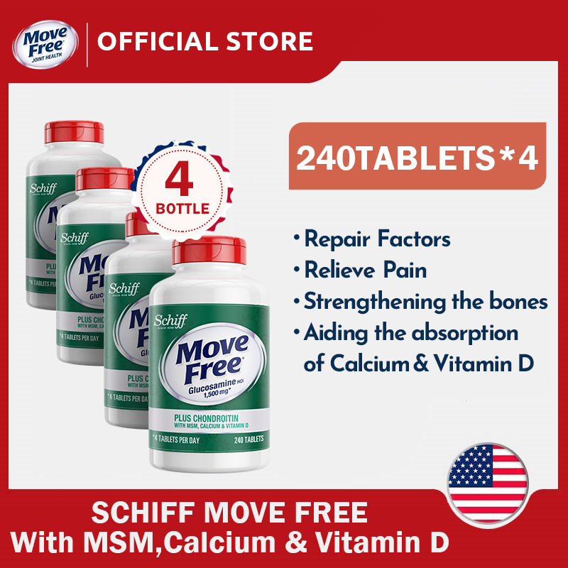 Move Free Glucosamine HCI 1500mg Joint Health Supplement 240 Tablets*4 ...