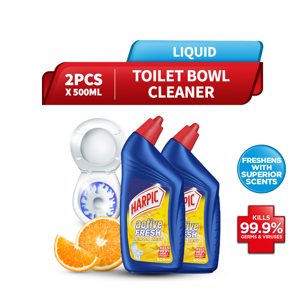 [Bundle of 2] Harpic Toilet Bowl Cleaner Disinfectant Liquid Lemon ...