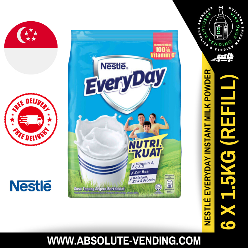 [CARTON] EVERYDAY Full Cream Milk Powder Refill Pack 1.5KG X 6 (PACKETS ...