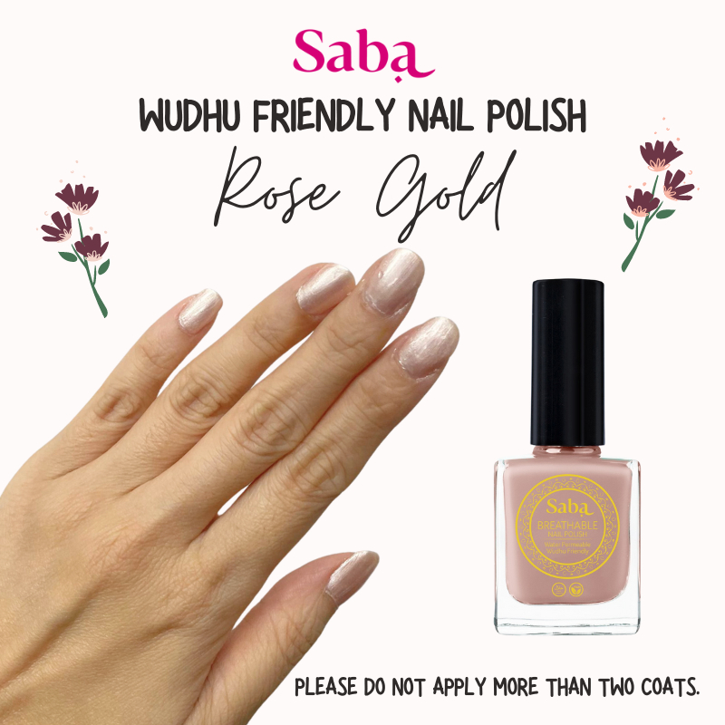 [ROSE GOLD]Saba Breathable Nail Polish Rose Gold - Wudhu Friendly ...