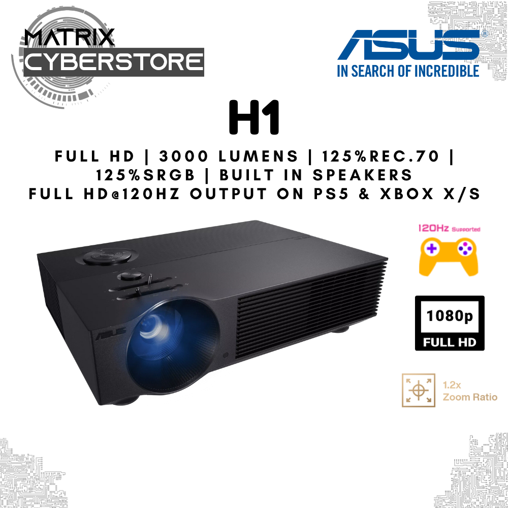 ASUS H1 LED Projector - Full HD (1920 x 1080), 3000 Lumens, 120 Hz, 125 ...