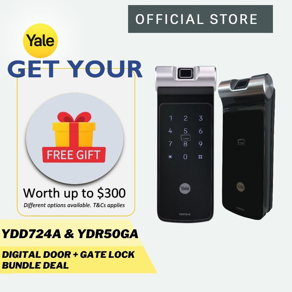 Yale YDR50GA Gate + YDD724A Digital Deadbolt Door Lock Bundle (COMES ...