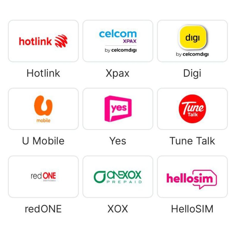 Malaysia Prepaid Telco Top Up Hotlink | UMobile | Digi | XOX | Tune ...
