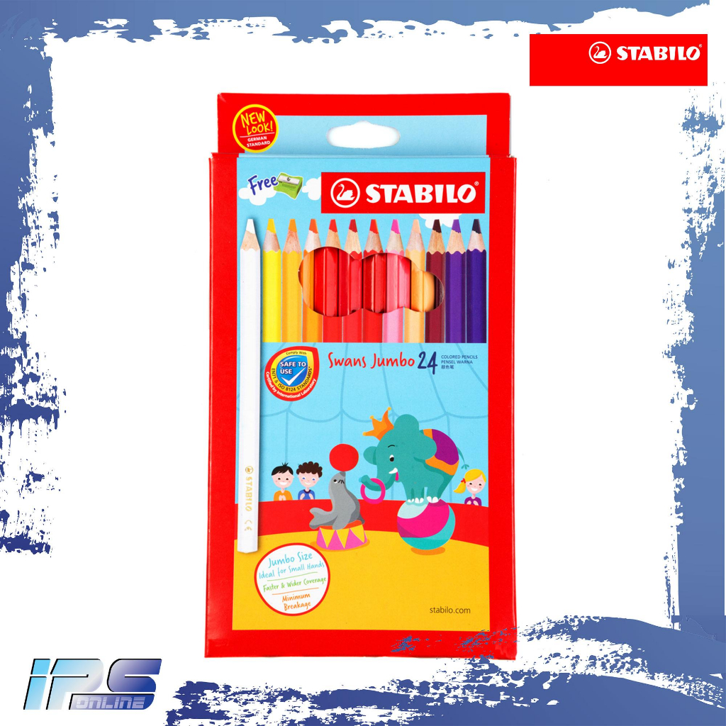 STABILO SWANS Jumbo Coloured Pencils (24 pieces) | Shopee Singapore