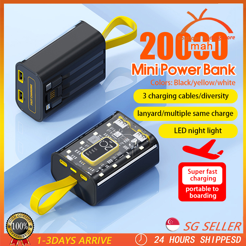 20000mAh Powerbank Mini Powerbank With Cable Super Fast Charging Mini ...