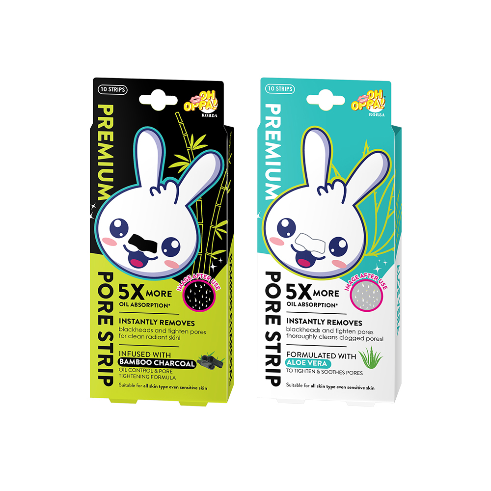 Oh Oppa Premium Pore Strip 10s (Aloe Vera / Bamboo Charcoal） | Shopee ...