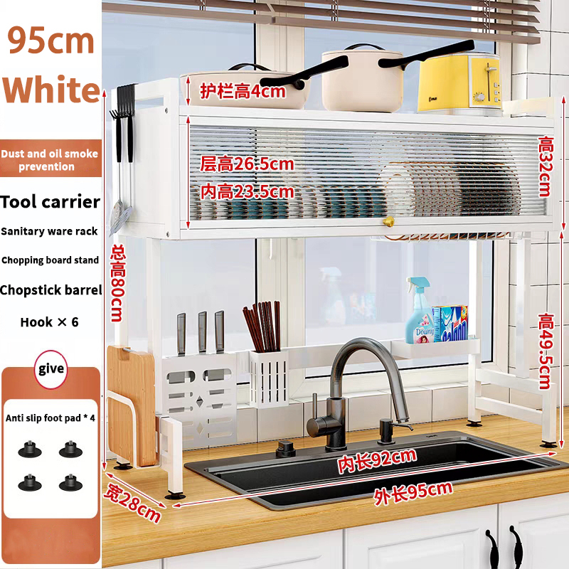 【SG Stock】Kitchen Rack Stainless Steel Sink Dish Rack Dish Drainer Rack ...