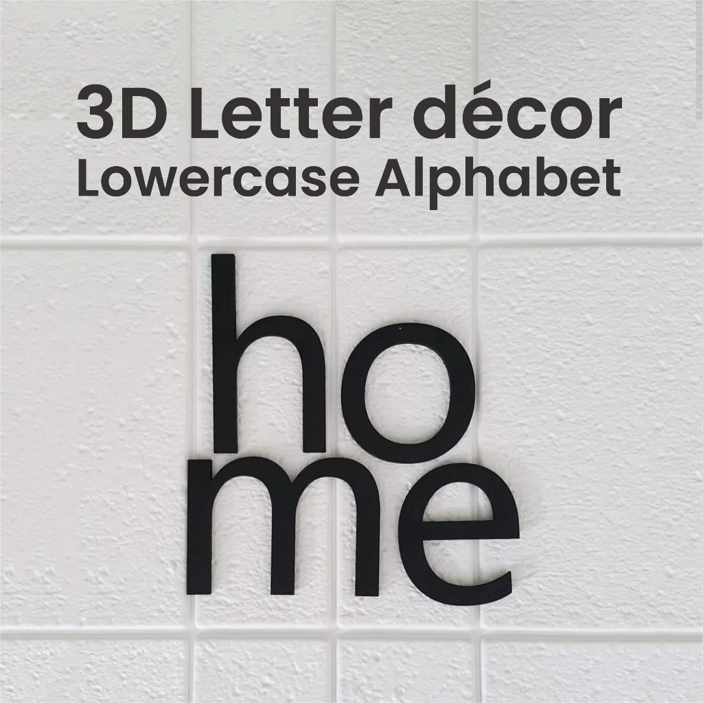 DEKOREA 3D Alphabet Lowercase Block Letter Wall Decoration | Shopee ...