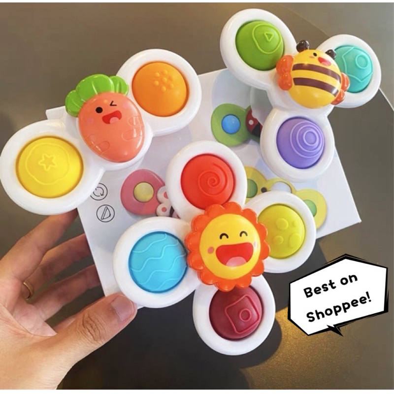 [SG] High Quality Baby and kids spinner toy with pop it (Farm and ...
