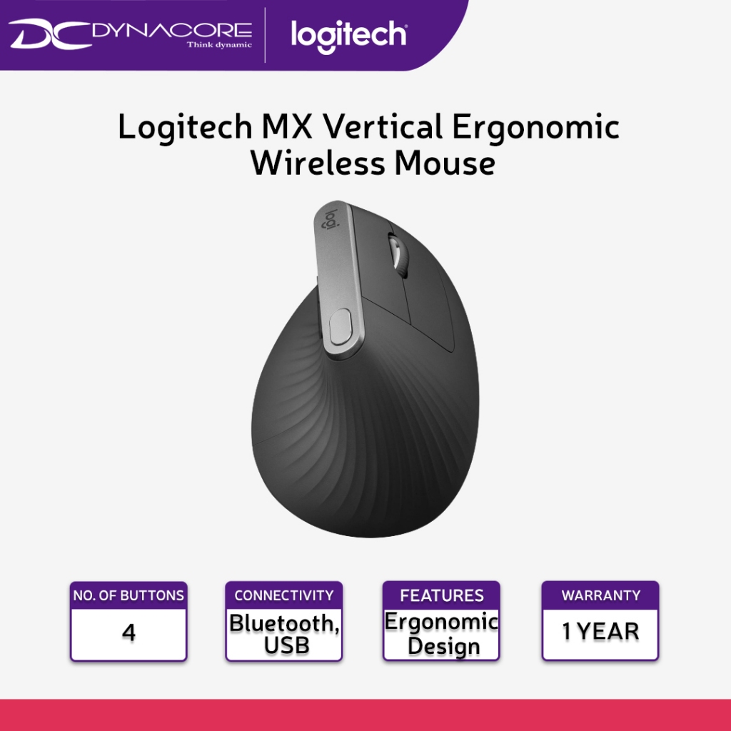 【LOCAL STOCK】Logitech MX Vertical Ergonomic Wireless Mouse – Advanced ...