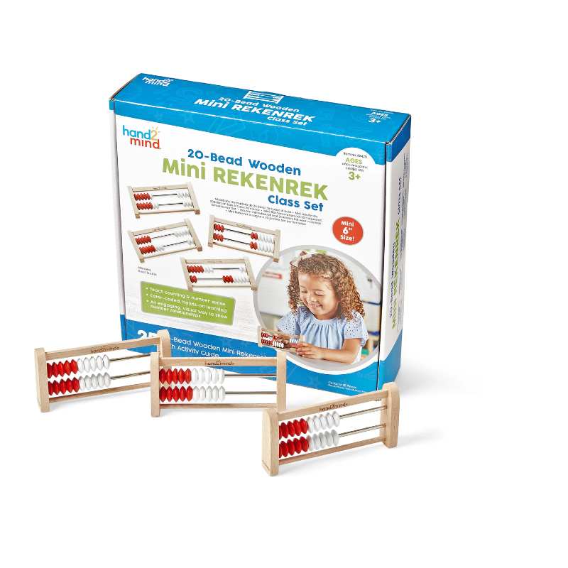 Hand2mind IN93429 Mini 20-Bead Rekenrek, Set of 25 | Counting Rack for ...