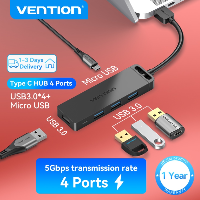 Vention USB HUB Multiple USB Splitter 4 Ports Hight Speed USB 3.0 HUB OTG Printer for Laptop PC ...