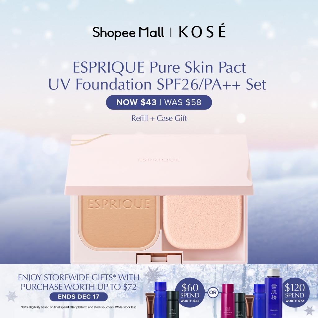 Kose Esprique Pure Skin Pact UV SPF26/PA++ Foundation (Case and Refill Sold Separately) | Shopee ...