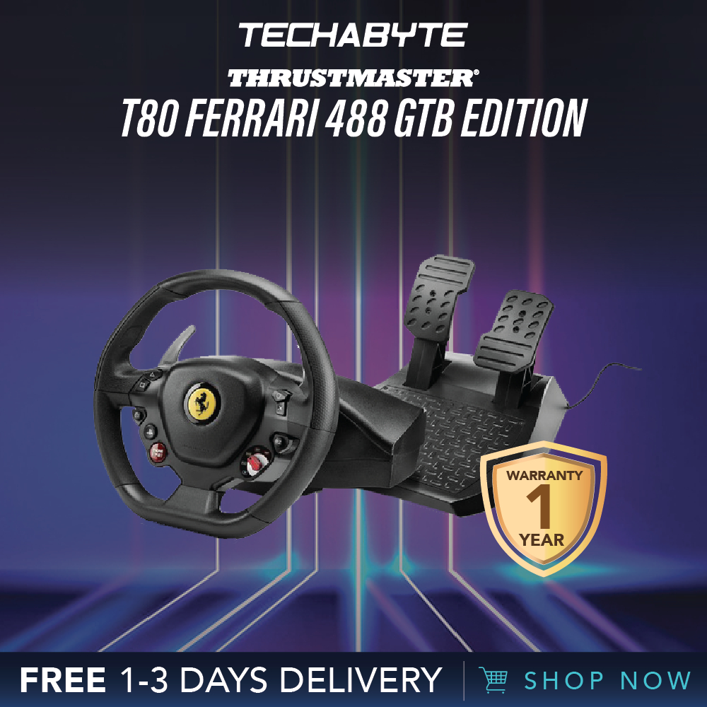 ThrustMaster T80 Ferrari 488 GTB Edition Racing Wheel | Shopee Singapore