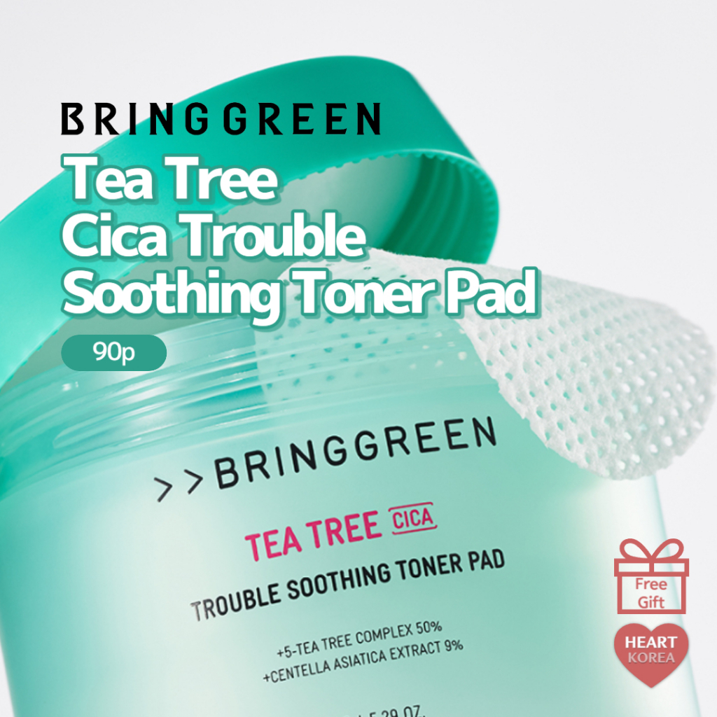 BRINGGREEN Tea Tree Cica Trouble Soothing Toner Pad (90pcs) | Shopee ...