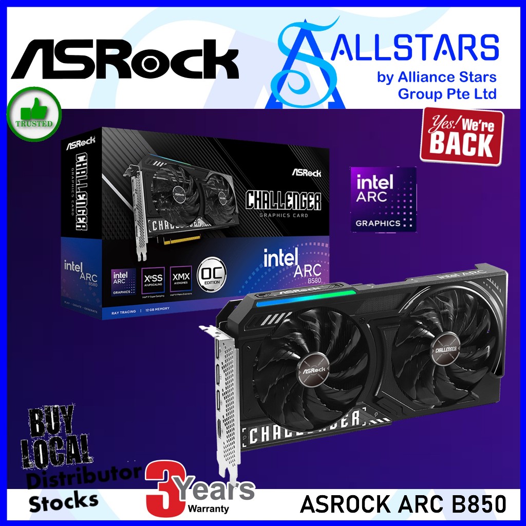 ASROCK ChallengerASROCK Challenger Intel Arc B580 12GB OC Edition PCI ...