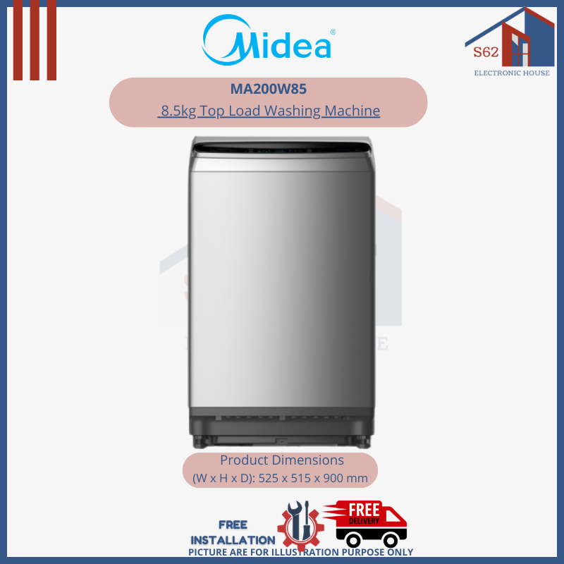 Midea MA200W85 - Lunar Dial Series 8.5kg Top Load Washing Machine ...