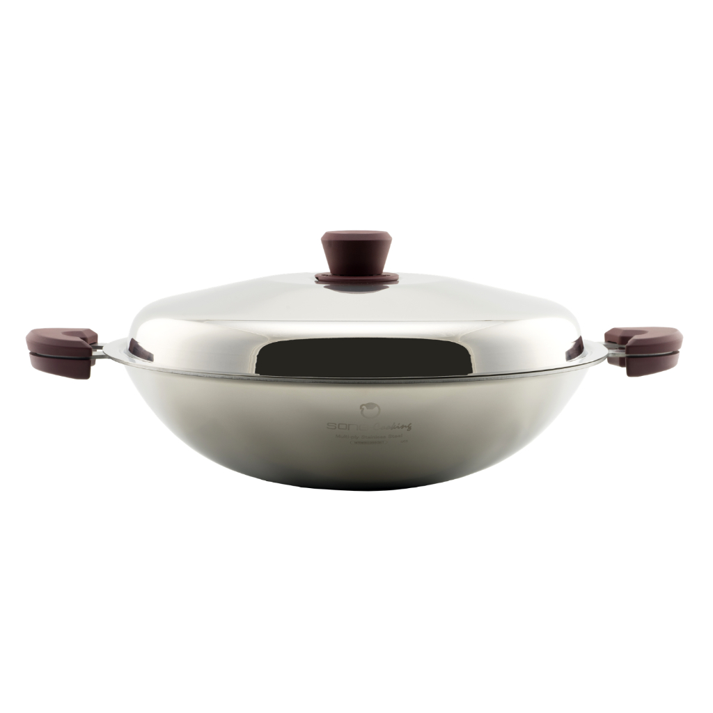 Song Cho 35cm Optimal Wok, Multiply Stainless Steel (SCWK235) - ROUND ...