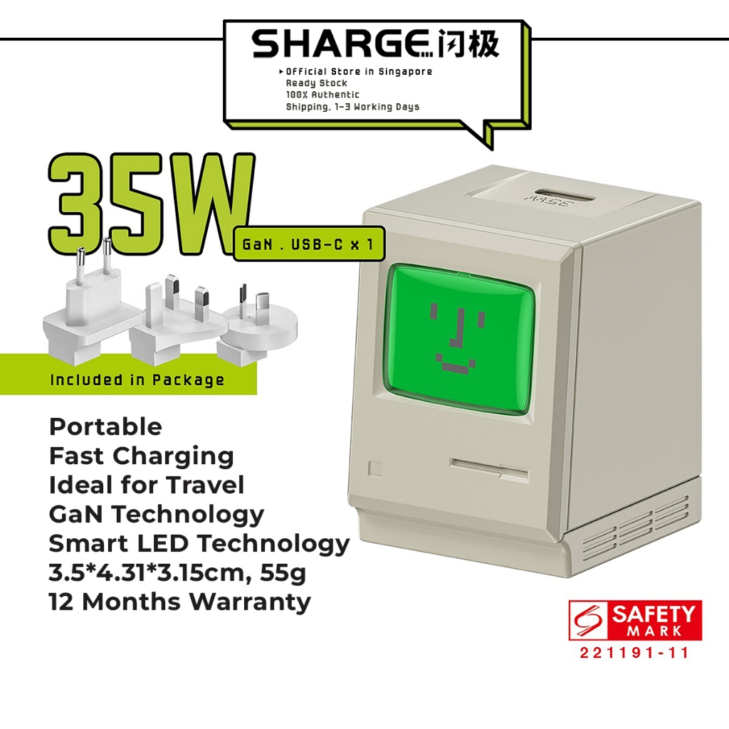 Shargeek/Sharge Retro 35W Fast Charging GaN Charger PD3.0 + QC4 USB-C ...
