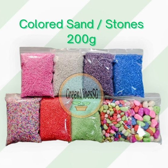 Colored Sand / Stones - 200g packs (for Sand Art, Terrarium) | Shopee ...