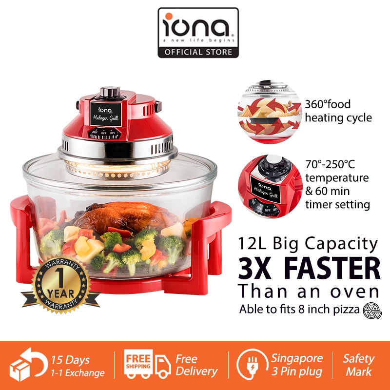 IONA 12L Electric Halogen Grill Oven - Cooks 3x faster than ...