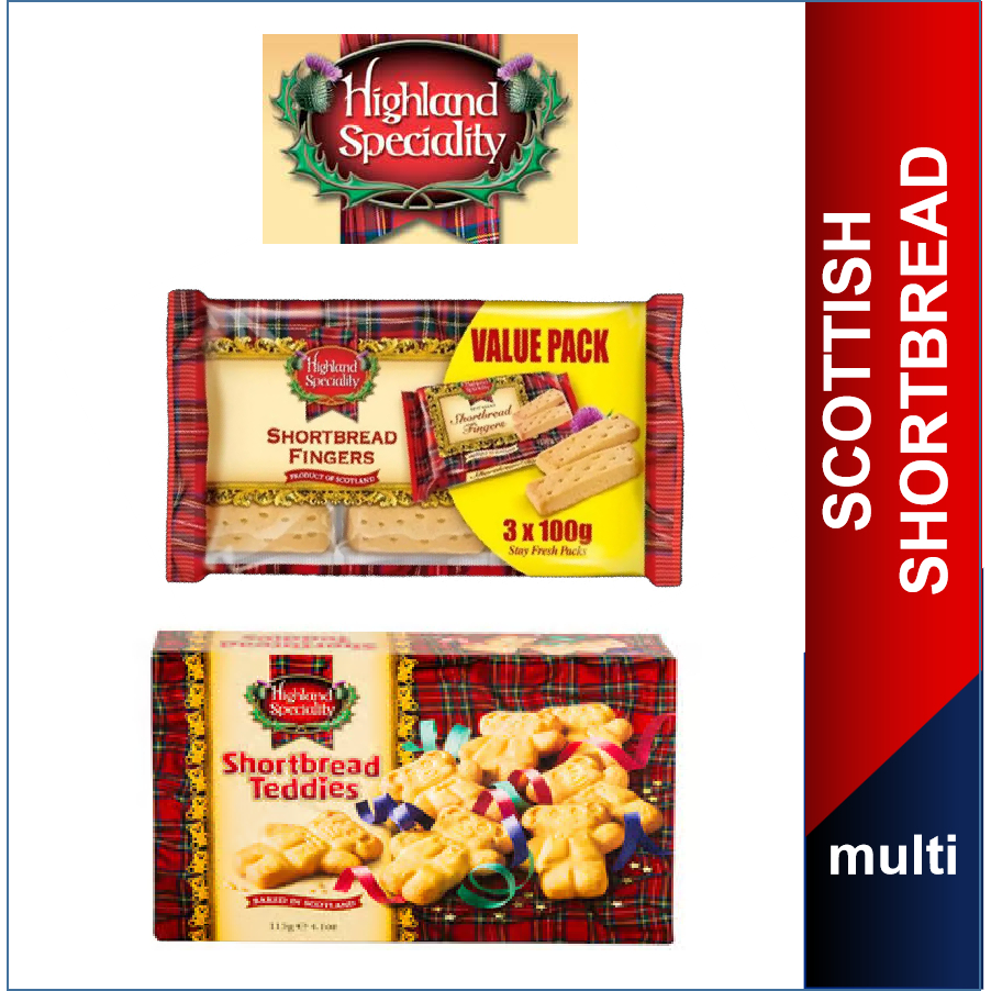 Highland Speciality Scottish Shortbread Fingers 300g/Shortbread Teddies ...