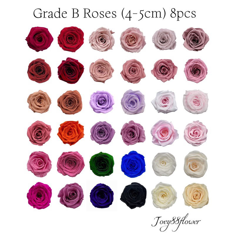 Preserved Flower Grade B Preserved Rose 4cm-5cm (8pcs/box) | Shopee ...