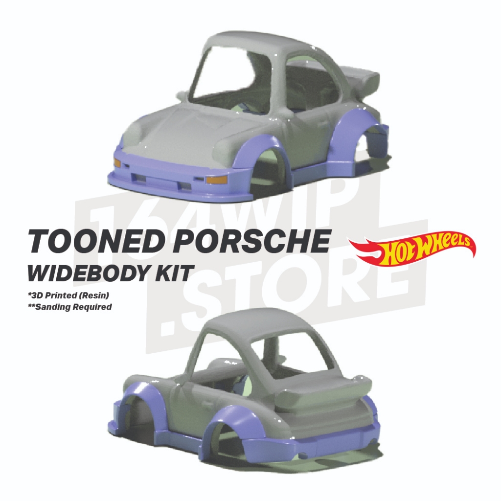 1:64 Hotwheels Custom 3D Printed Widebody Bodykit Porsche RWB Tooned ...