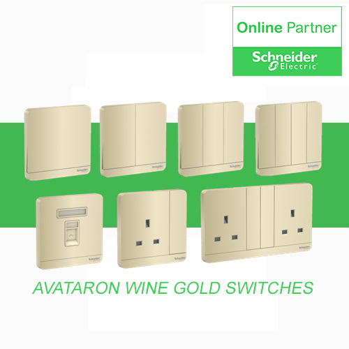 Schneider Electric AvatarOn Switch Wine Gold Avatar On | Shopee Singapore