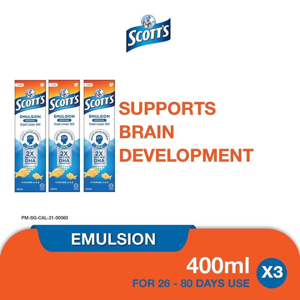 [Bundle of 3] Scott's Emulsion Cod Liver Oil, Omega 3 fatty acid DHA ...