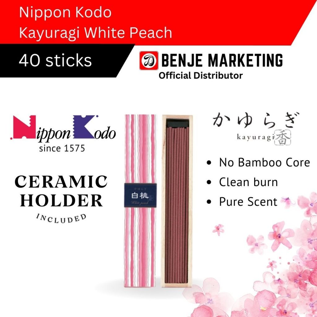 [Nippon Kodo] Kayuragi White Peach 40 Sticks | Incense Expertly Crafted ...