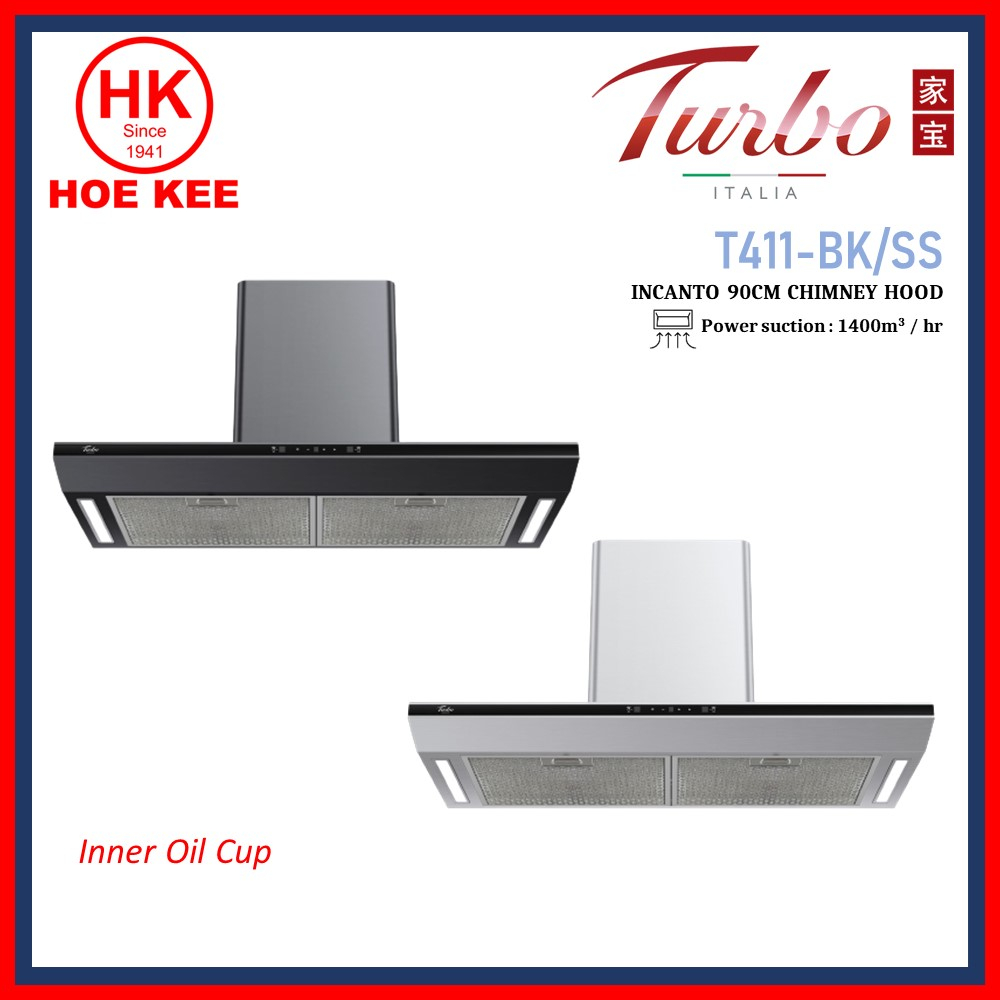 TURBO INCANTO T411 BK/SS 90CM CHIMNEY HOOD | Shopee Singapore