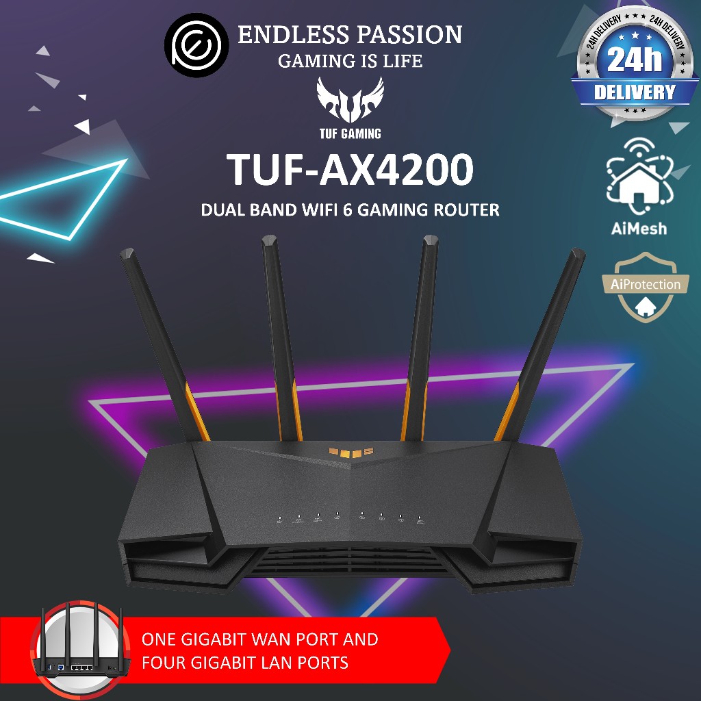 Asus TUF-AX4200 Dual Band WiFi 6 Gaming Router | Shopee Singapore