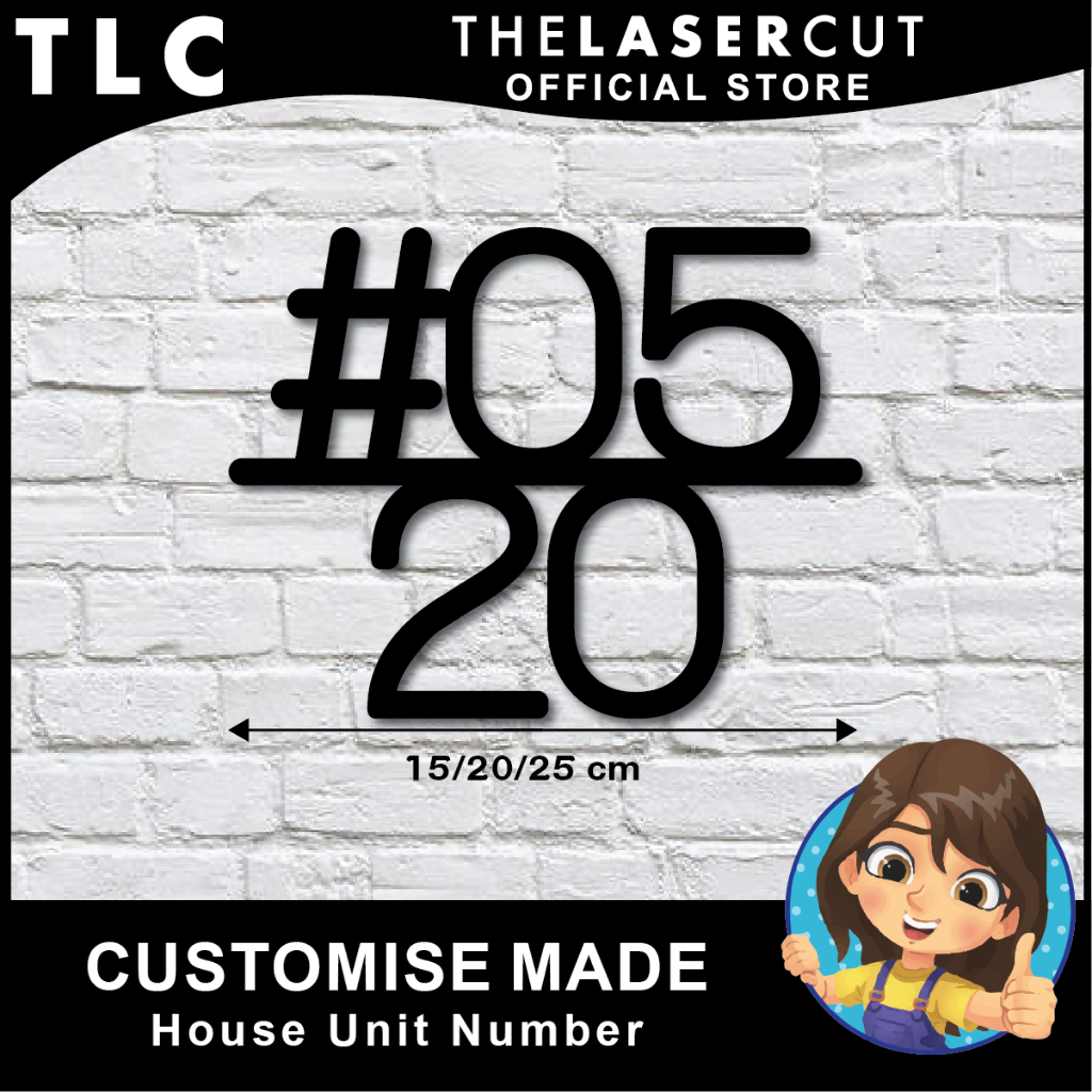 SG Seller 🇸🇬 Laser Cut Acrylic Self Adhesive House Door Plaque Address ...