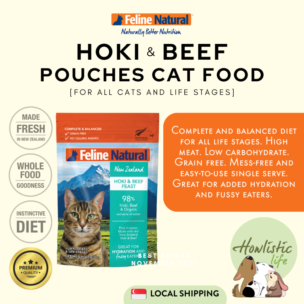 Feline Natural Hoki & Beef Pouch Cat Food / 12 pouches | Shopee Singapore
