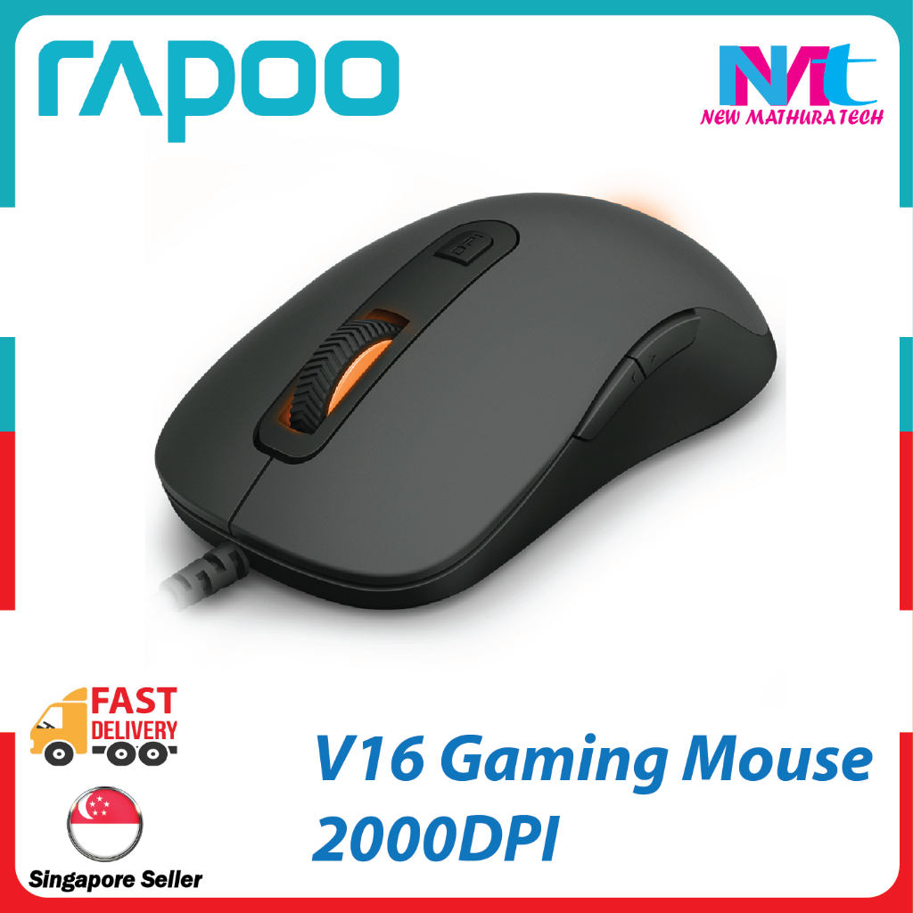 Rapoo V16 Programmable Gaming Mouse 2000DPI 6 Buttons Backlit USB Wired ...