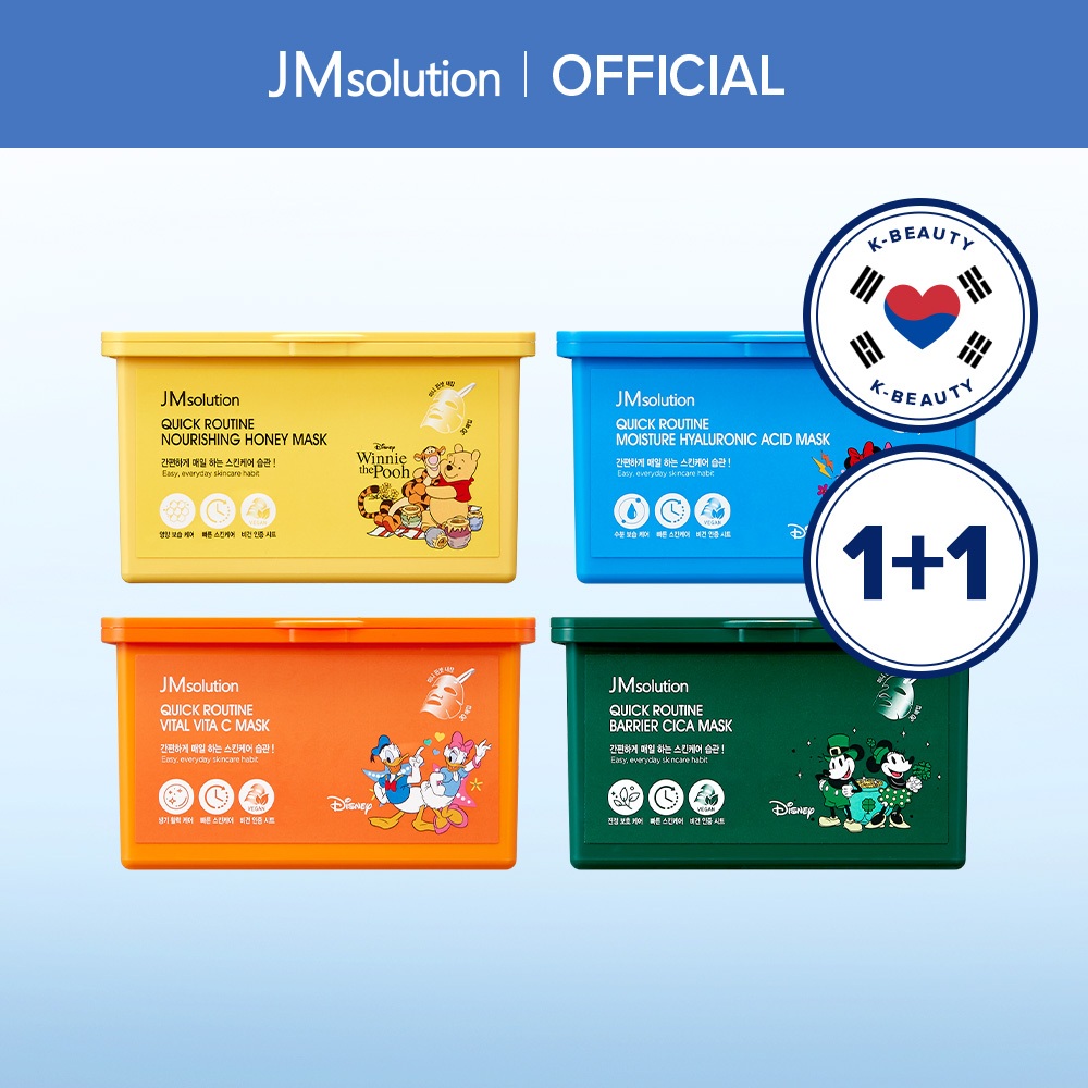 1+1 [JMSOLUTION] DISNEY QUICK ROUTINE MASK 5types (350ml, 30sheets) | Shopee Singapore