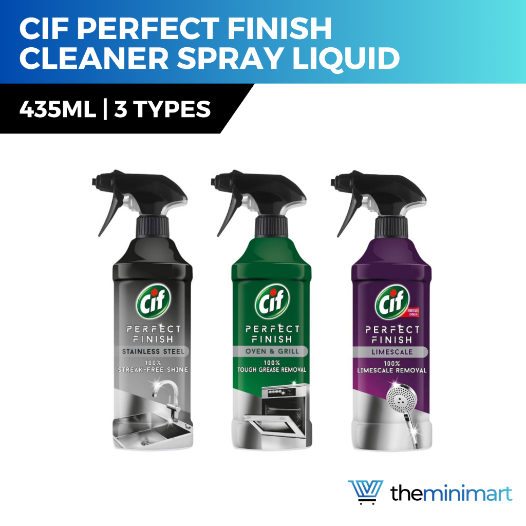 Cif Perfect Finish Cleaner Liquid Spray 435ml - Stainless Steel, Oven & Grill, Effective Shine ...