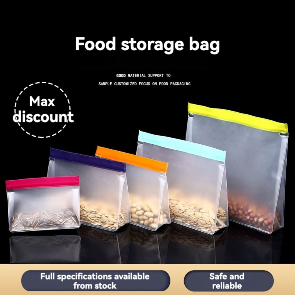 Food Grade PEVA Silicone Storage Bag Reusable Airtight Food Storage ...