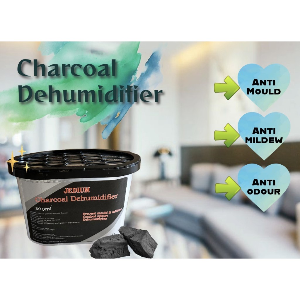 Charcoal Dehumidifier Moisture Absorber 500ML Thirsty Hippo Anti Mould ...