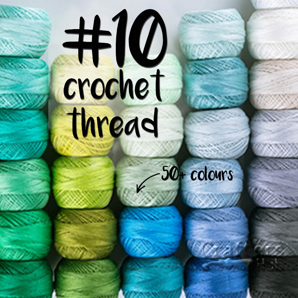 Size 10 crochet thread (10g) 100% cotton for micro crochet | Shopee ...