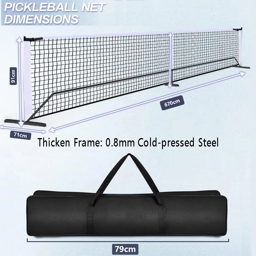 OFFICAL SUPPLIER THICKEN FRAME Pickleball Nets Portable Outdoor, 22 FT ...