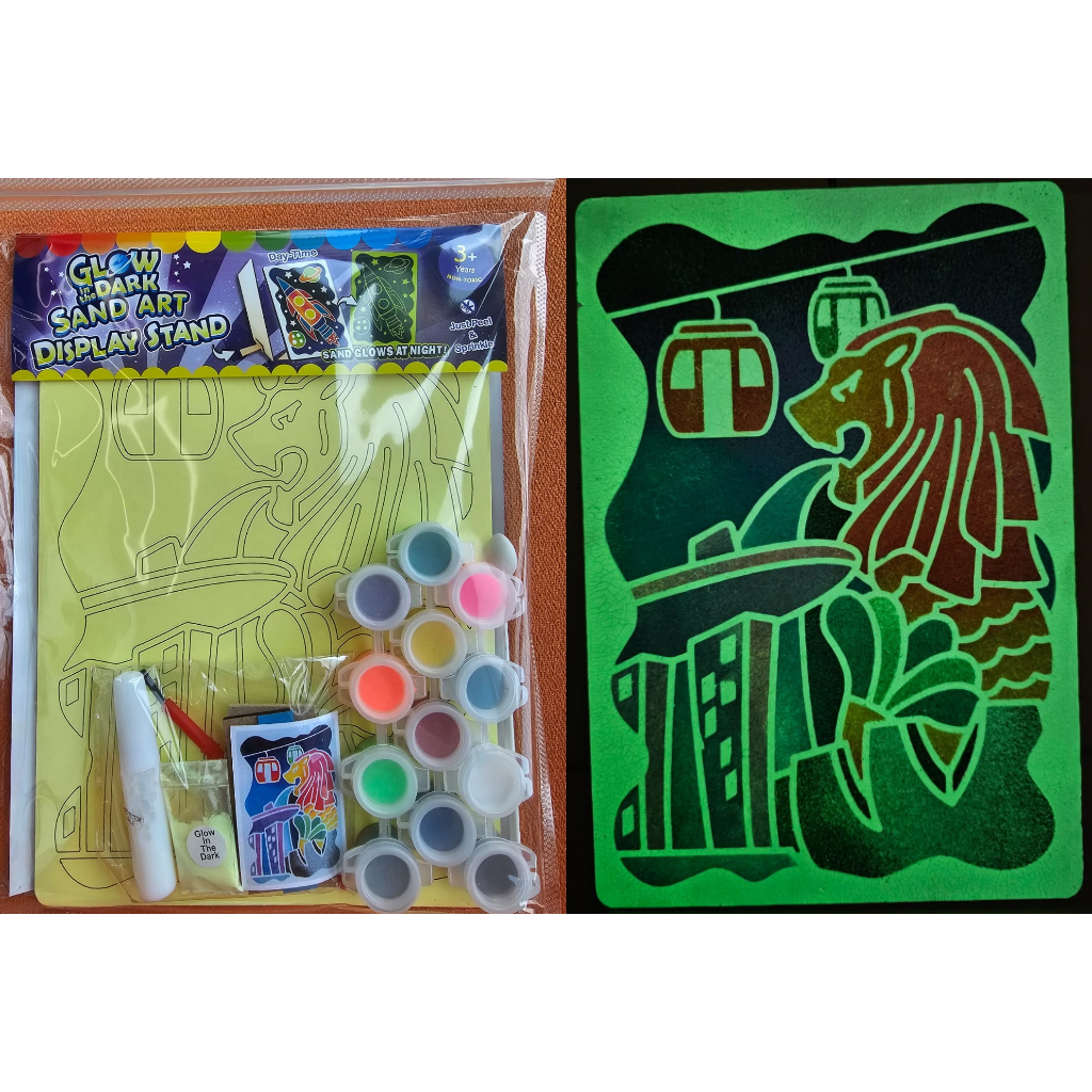 **Exclusive Singapore Theme ** Glow-In-The-Dark Sand Art Display Stand ...