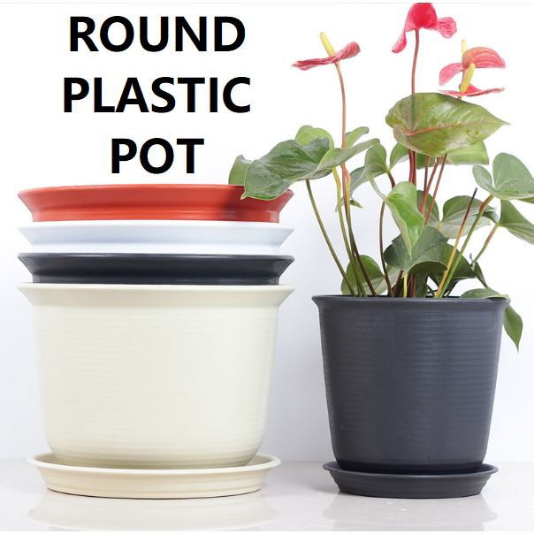 Round Plastic Plant Pot set 12cm for Indoor, Outdoor, Balcony Plant ...