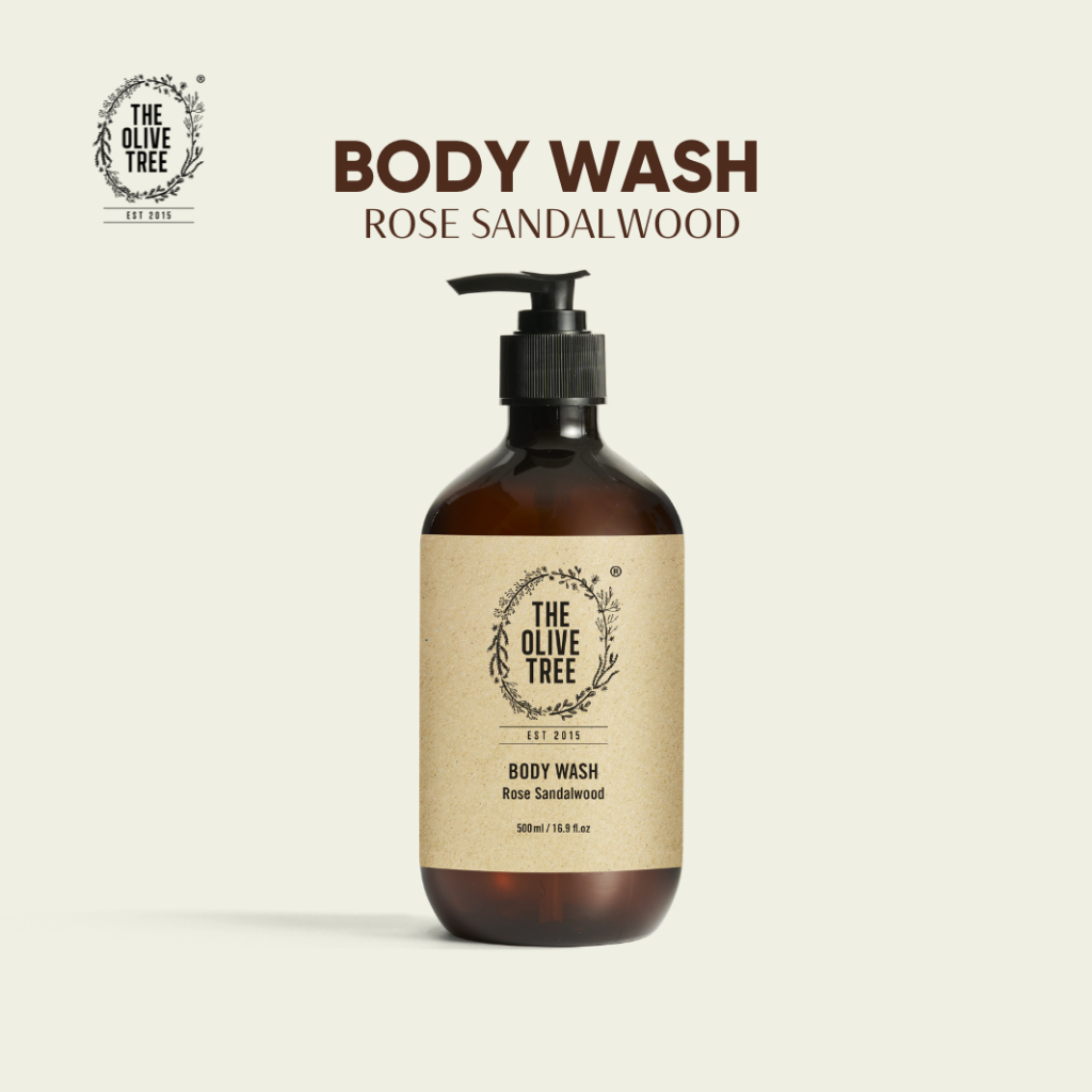 The Olive Tree Rose Sandalwood Body Wash(500ml) for Dry Itchy Rashes ...