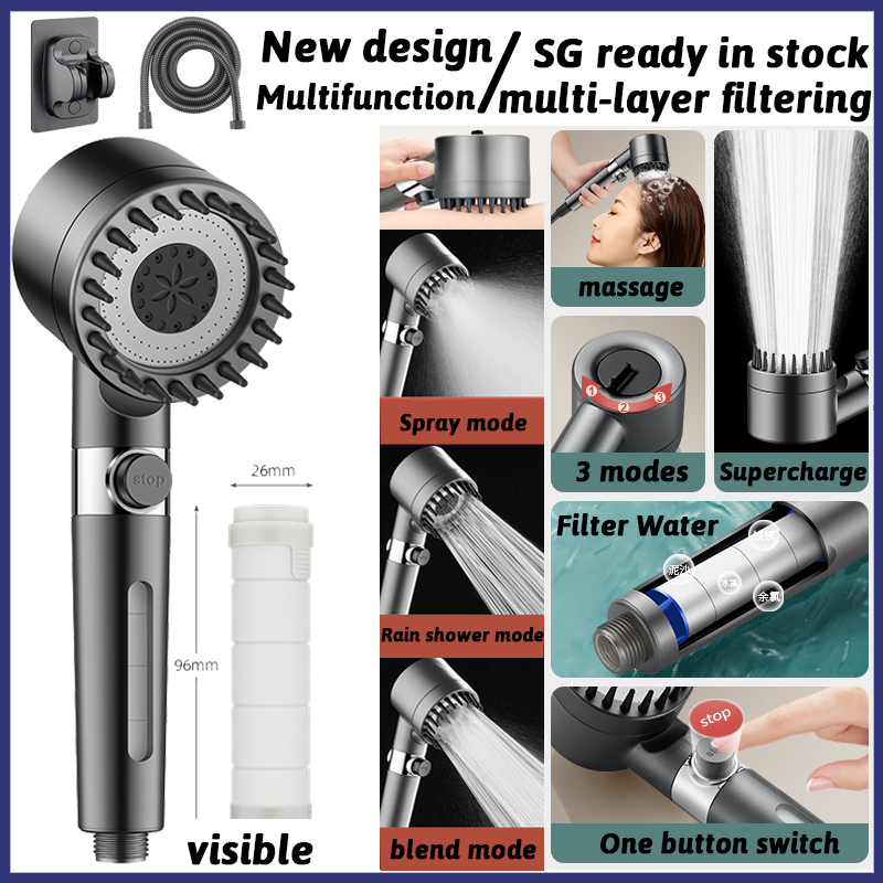 [SG Ready Stock] Shower Head new design High Pressure Handheld Shower ...