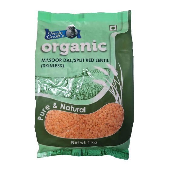 Uncle Cook's Organic Masoor Dal/Split Red Lentil(Skinless) 1kg | Shopee ...